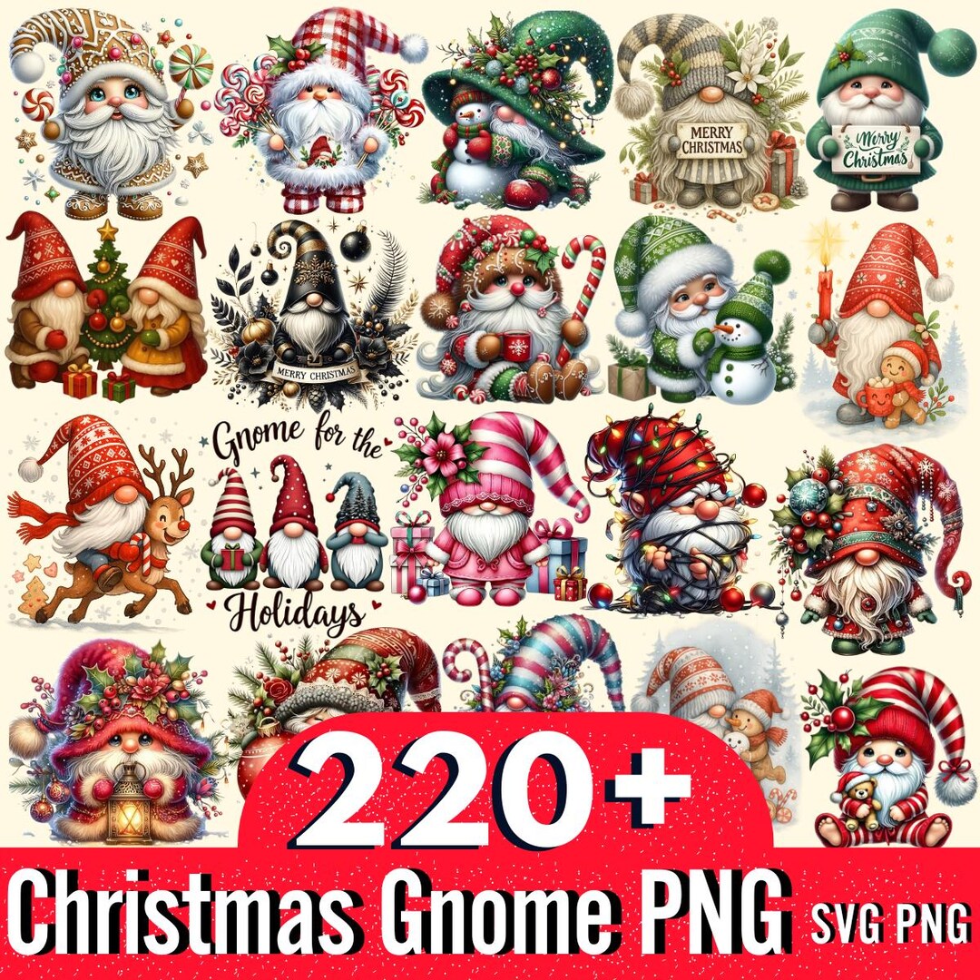 220 + Christmas Gnome Png, Merry Christmas Png Bundle, Gnome Png, Funny ...