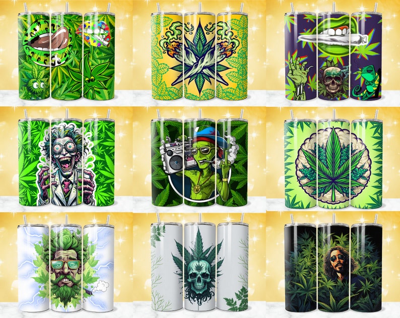 50+ Weed Tumbler Wrap, 20 Oz Weed Sublimation Designs, Funny Weed ...