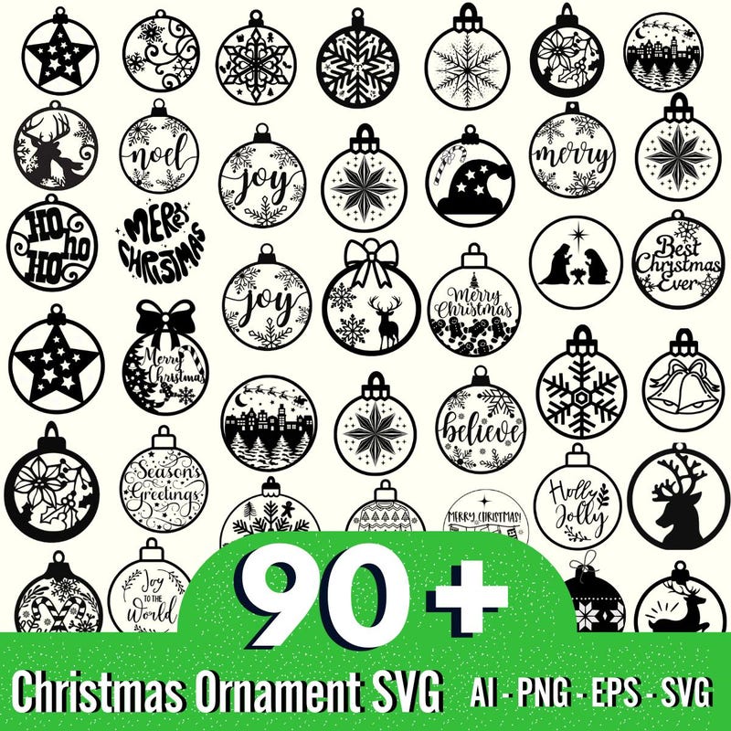 Traditional Christmas Ornaments Svg - Etsy UK
