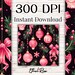 40 + Christmas Pink Digital Paper, Christmas Décor Digital Paper, Xmas ...