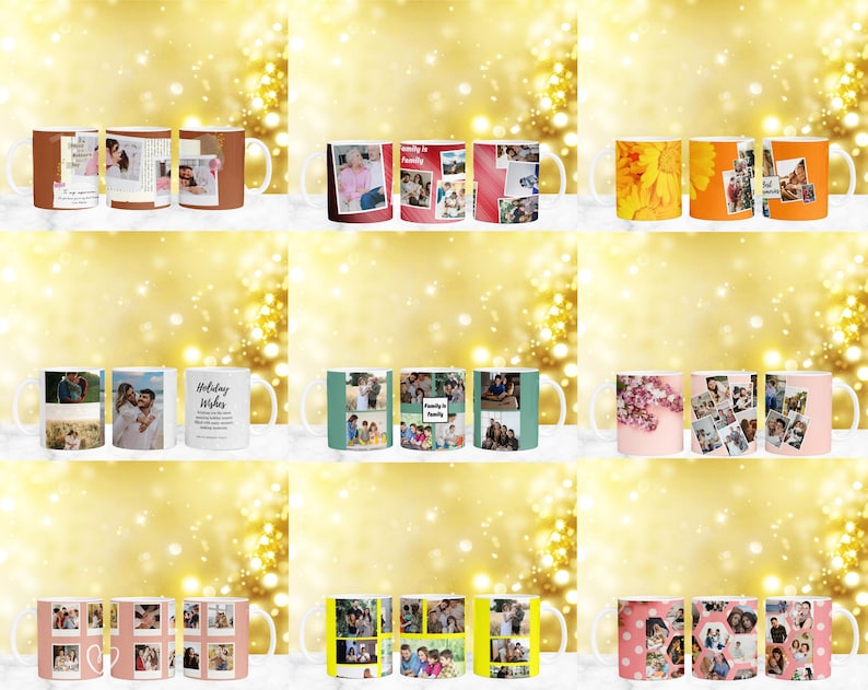 800 + Add Your Own Photo Mug Wrap Designs, Photo Collage Mug, Family ...
