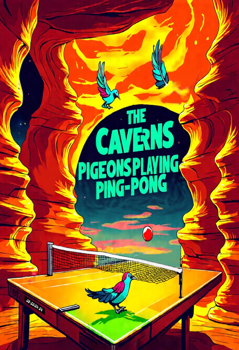 Pigeons Playing Ping Pong Caverns Poster 2024 - Etsy