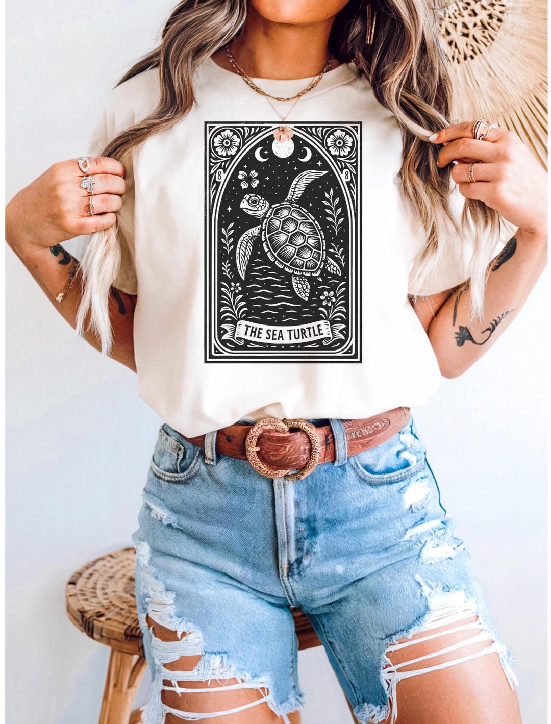 Sea Turtle Tarot Card Shirt, Comfort Colors Sea Turtles Shirt, Comfort ...