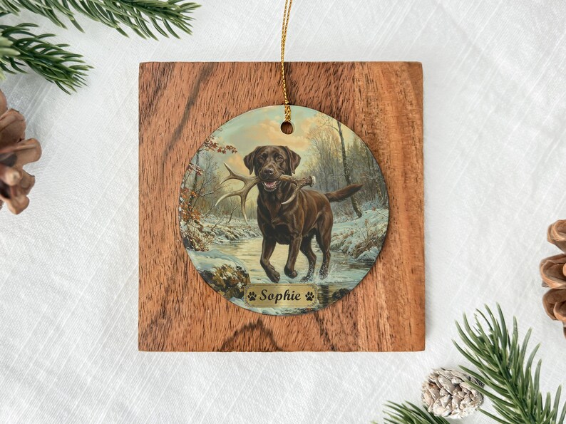 Custom Labrador Winter Scene Ornament, Labrador Gift, Labrador Ornament ...