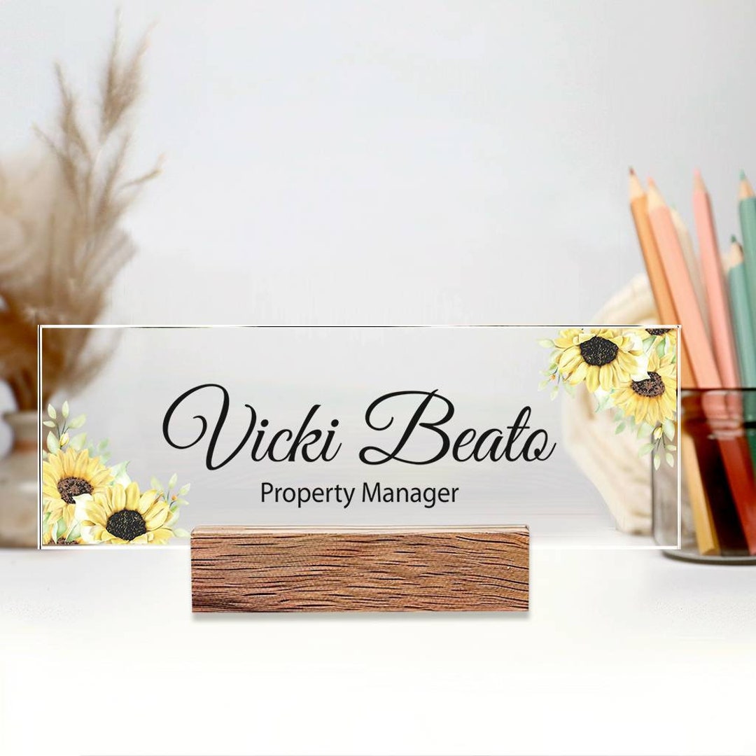 Personalized Acrylic Name Plate Desk Sign Plaque Customized Acrylic ...