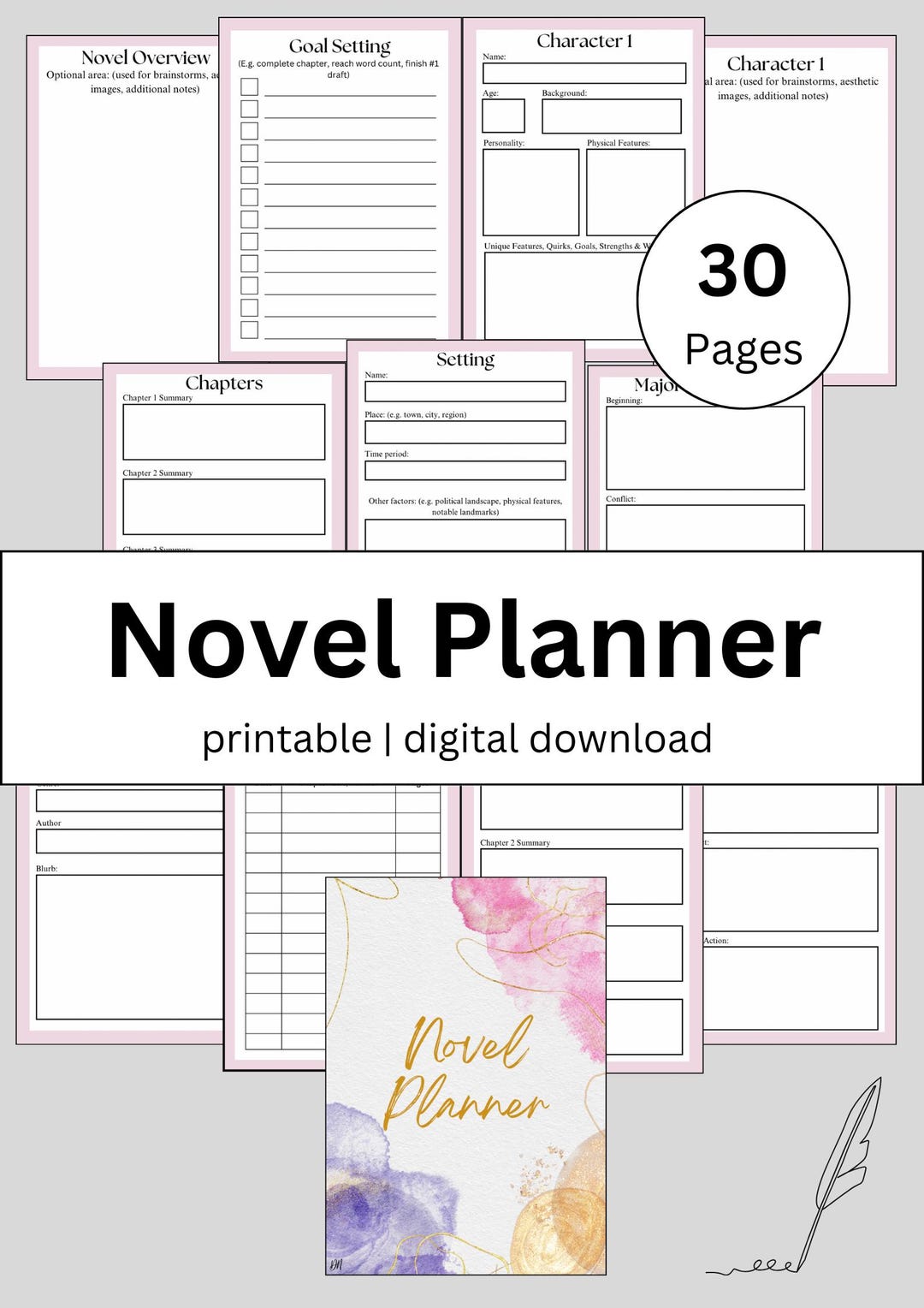 Book Planner | Novel Writing Workshop | Writer Journal | Write a Book ...