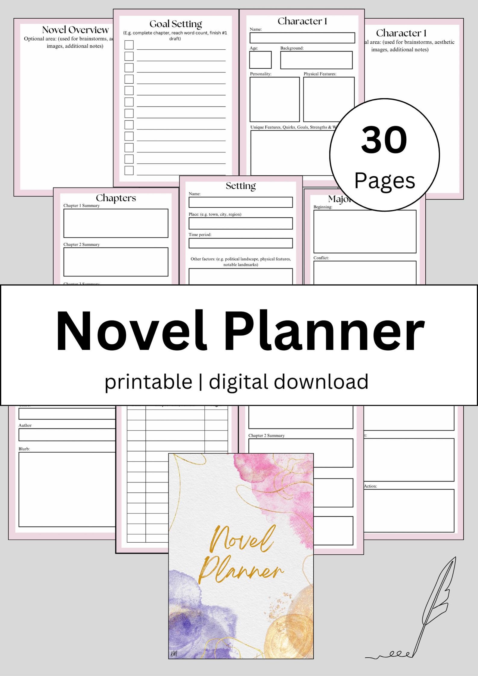 Book Planner | Novel Writing Workshop | Writer Journal | Write a Book ...