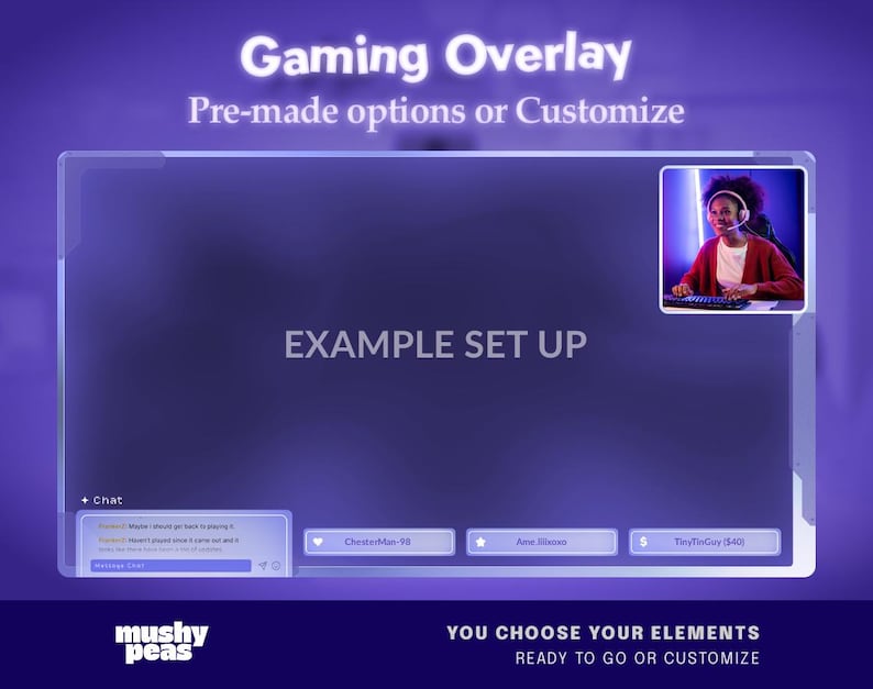 Cute Purple Magical Stream Overlay PACKAGE for Twitch, Youtube, Obs ...