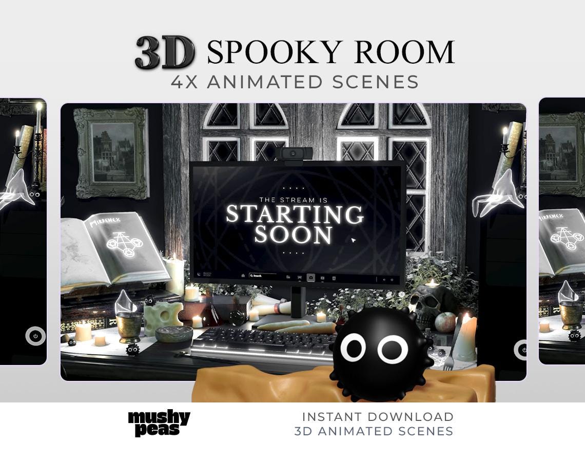 Spooky 3D Animated Stream Overlay: Gothic Twitch Scenes - Etsy