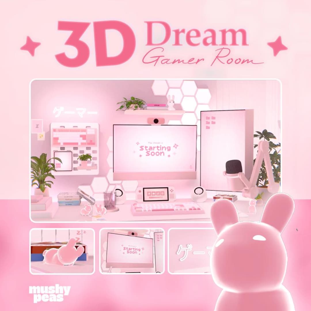 Cute Pink Magical Stream Overlay for Twitch, Youtube, Obs & Streamlabs ...