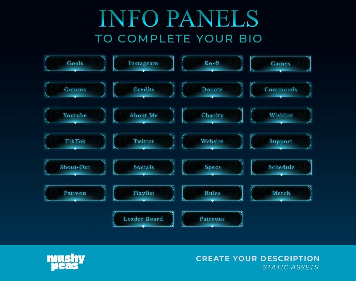 Blue Fantasy Stream PACKAGE for Twitch, Youtube, Obs & Streamlabs - Etsy