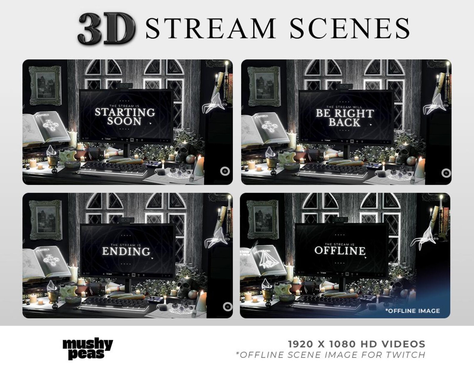Spooky 3D Animated Stream Overlay: Gothic Twitch Scenes - Etsy