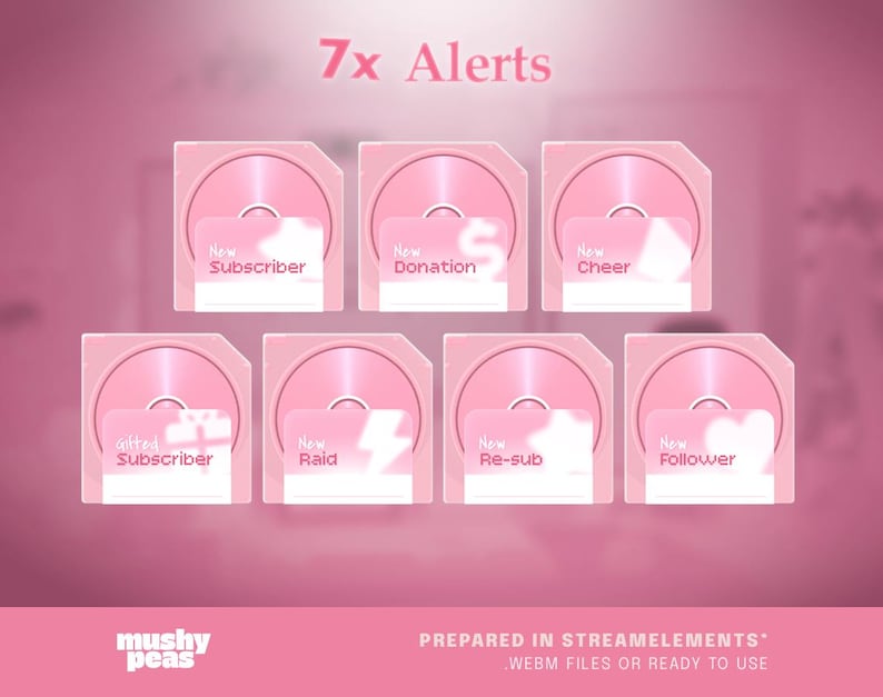 Cute Pink Magical Stream Overlay PACKAGE for Twitch, Youtube, Obs ...