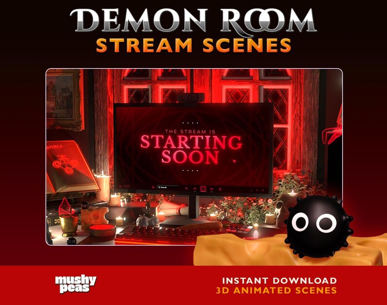 Twitch Overlay Package Red | Anime, Demon, Plague, Vampire, Goth Stream ...