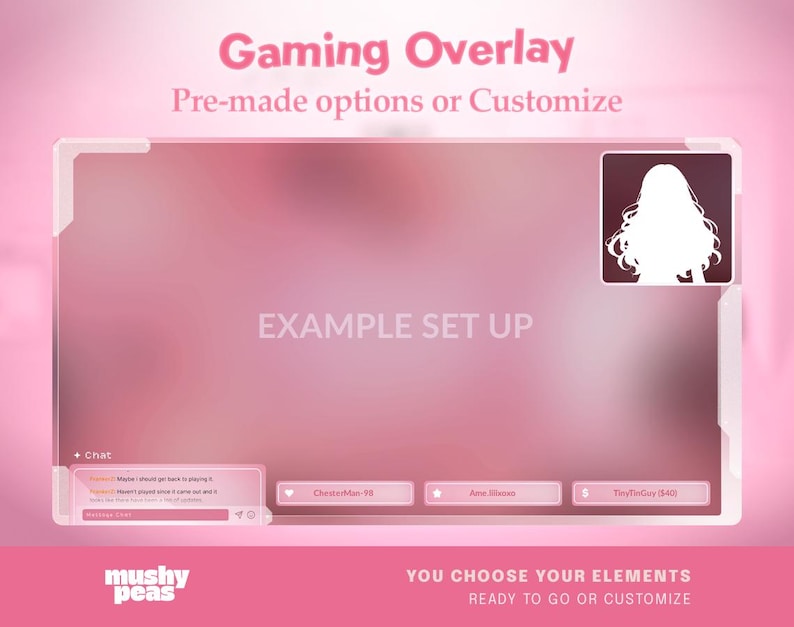 Cute Pink Magical Stream Overlay PACKAGE for Twitch, Youtube, Obs ...