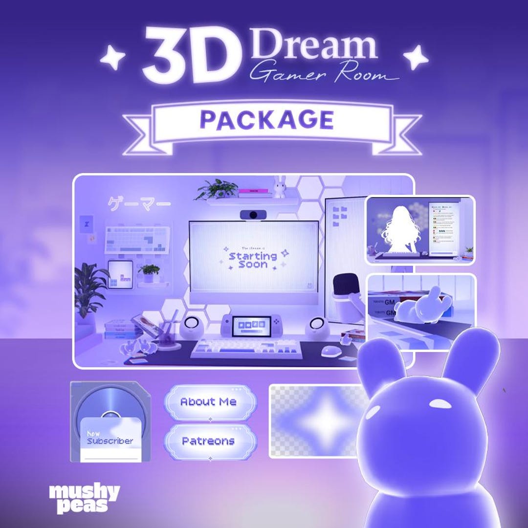 Cute Purple Magical Stream Overlay PACKAGE for Twitch, Youtube, Obs ...