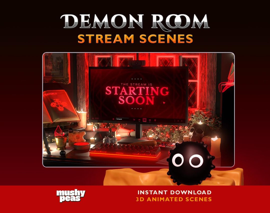 Twitch Overlay Package Red | Anime, Demon, Plague, Vampire, Goth Stream ...