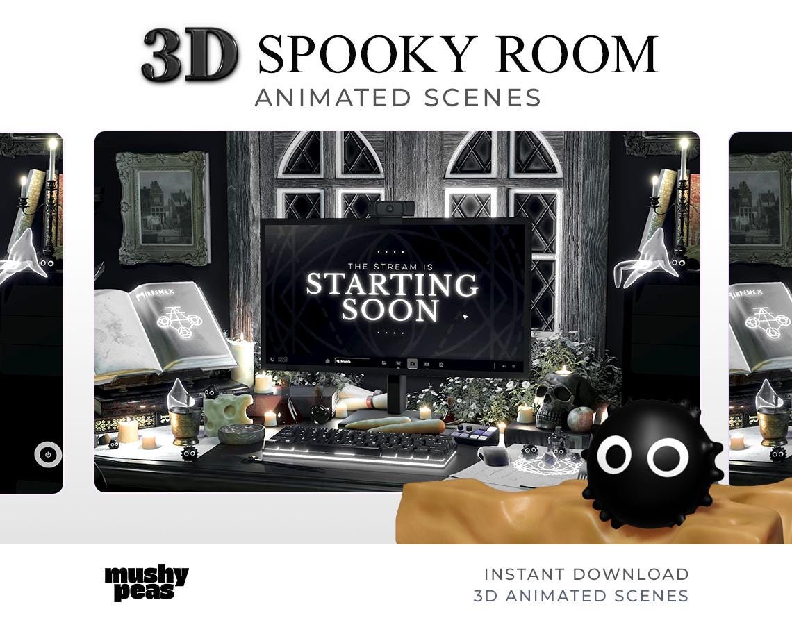 Spooky 3D Animated Stream Overlay: Gothic Twitch Scenes - Etsy