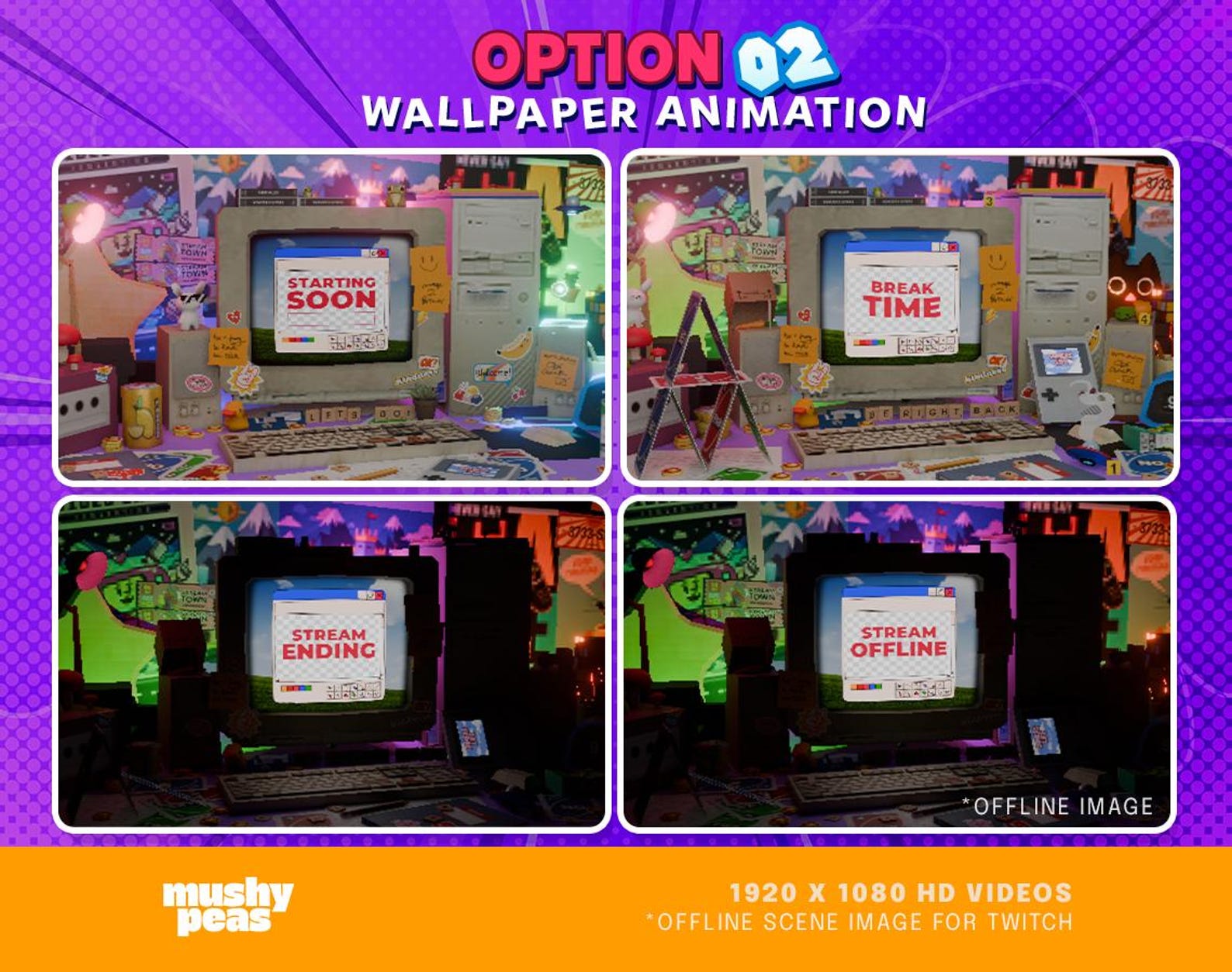 3D Animated Retro Gaming Room Overlay | 3D Twitch & Youtube Stream ...