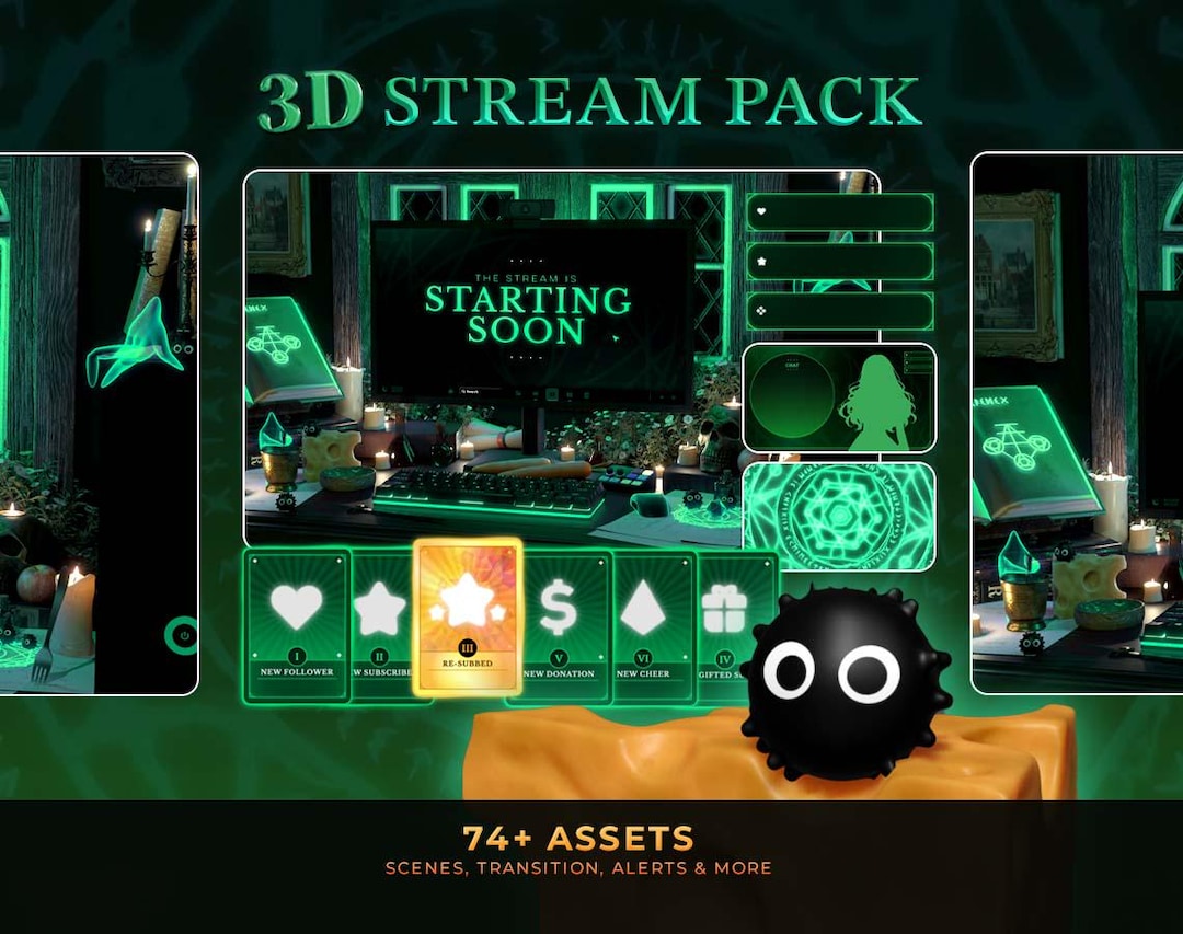 Green Fantasy Stream PACKAGE for Twitch, Youtube, Obs & Streamlabs - Etsy