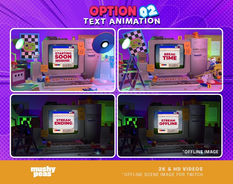 3D Animated Retro Gaming Room Overlay | 3D Twitch & Youtube Stream ...