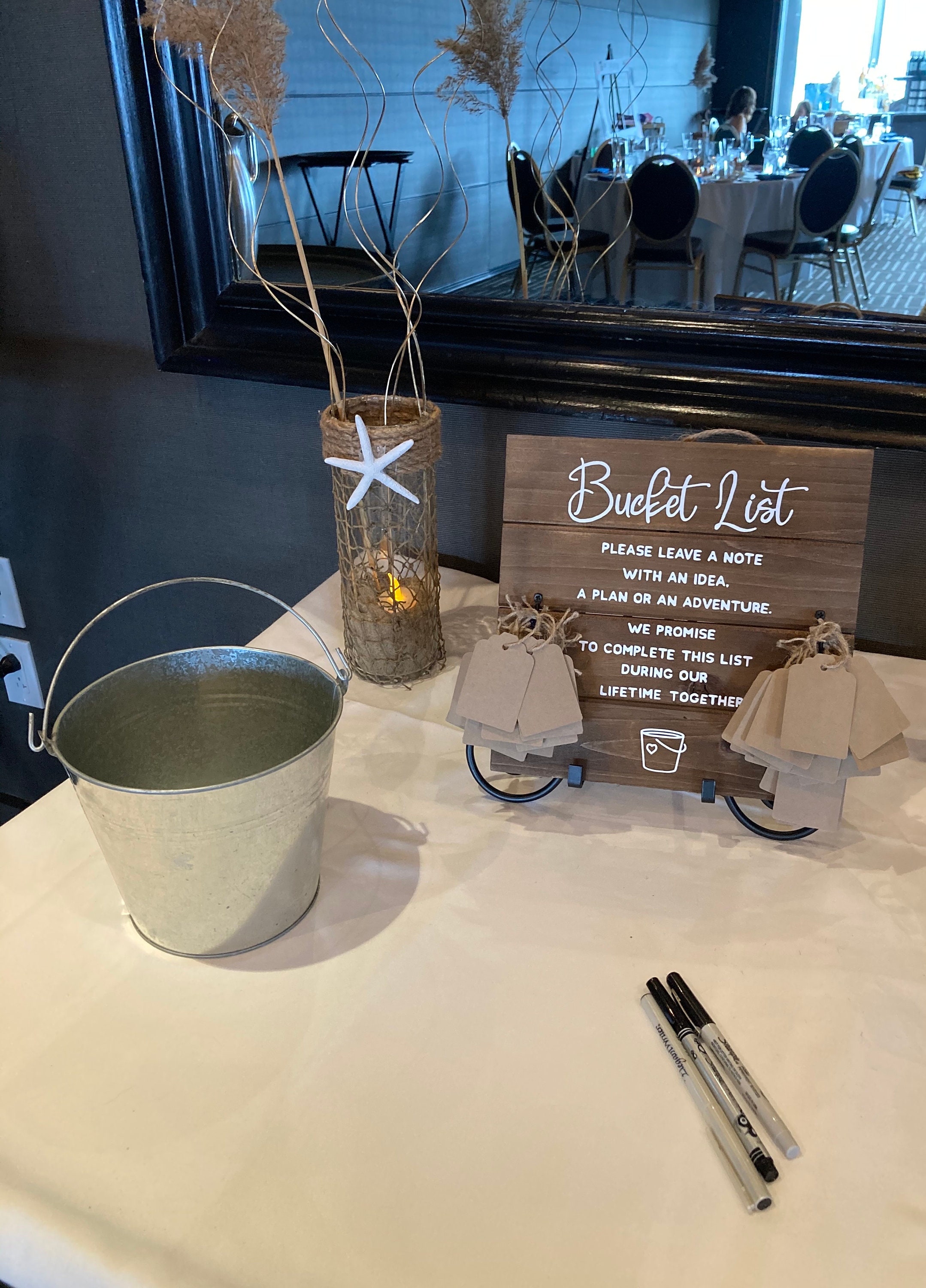Bucket List Sign W/tags - Recommendations for Bride & Groom - Etsy