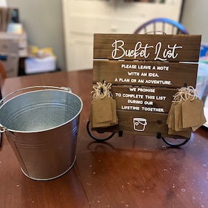 Bucket List Sign W/tags - Recommendations for Bride & Groom - Etsy