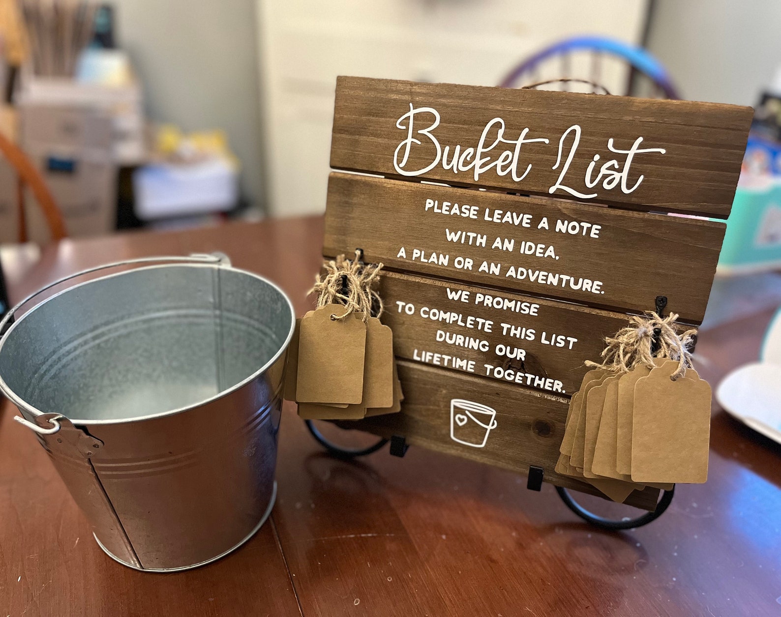 Bucket List Sign W/tags - Recommendations for Bride & Groom - Etsy