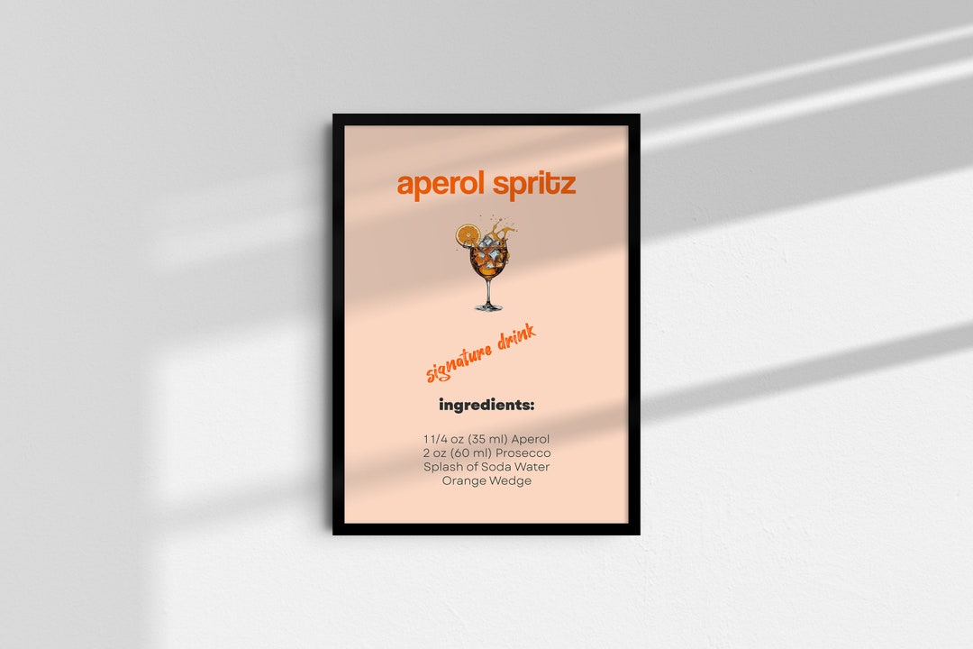 Poster Aperol Spritz A4 Recipe Ingredients - Etsy