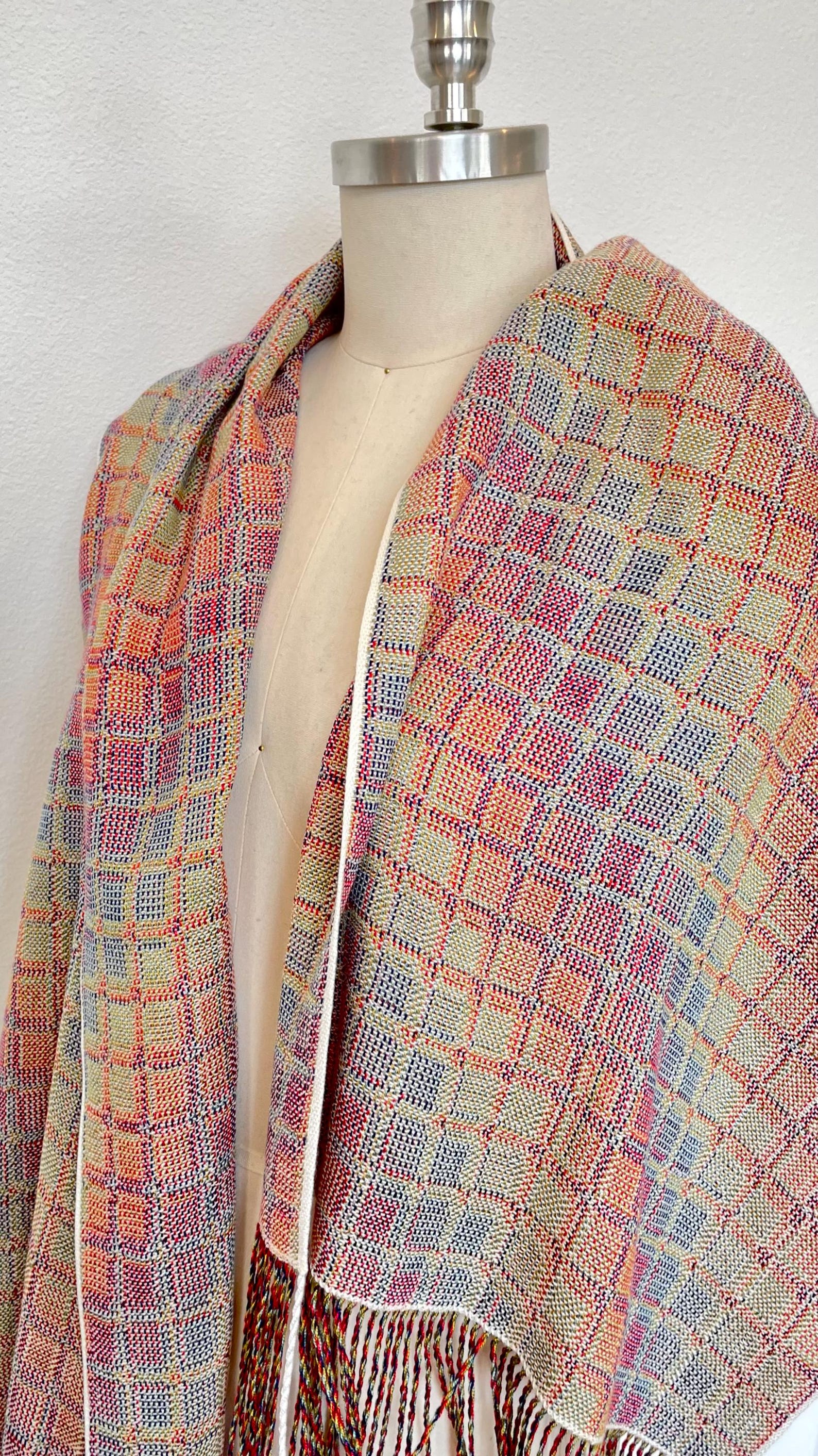 Handwoven Shawl… Pastel Rainbow Cubes - Etsy