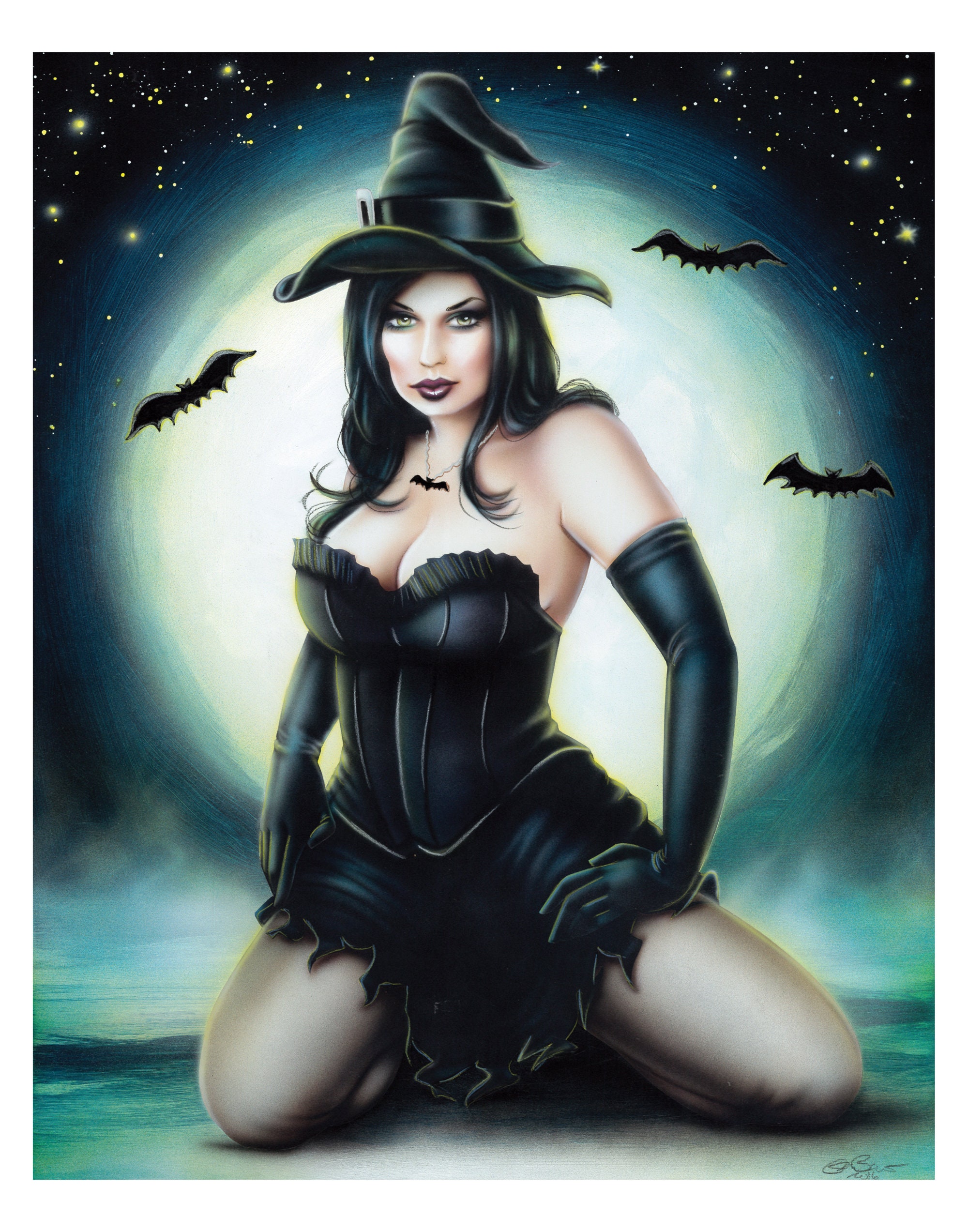 Witch Pin Up Girls 11x14 Art Prints 2 Pack Etsy Canada