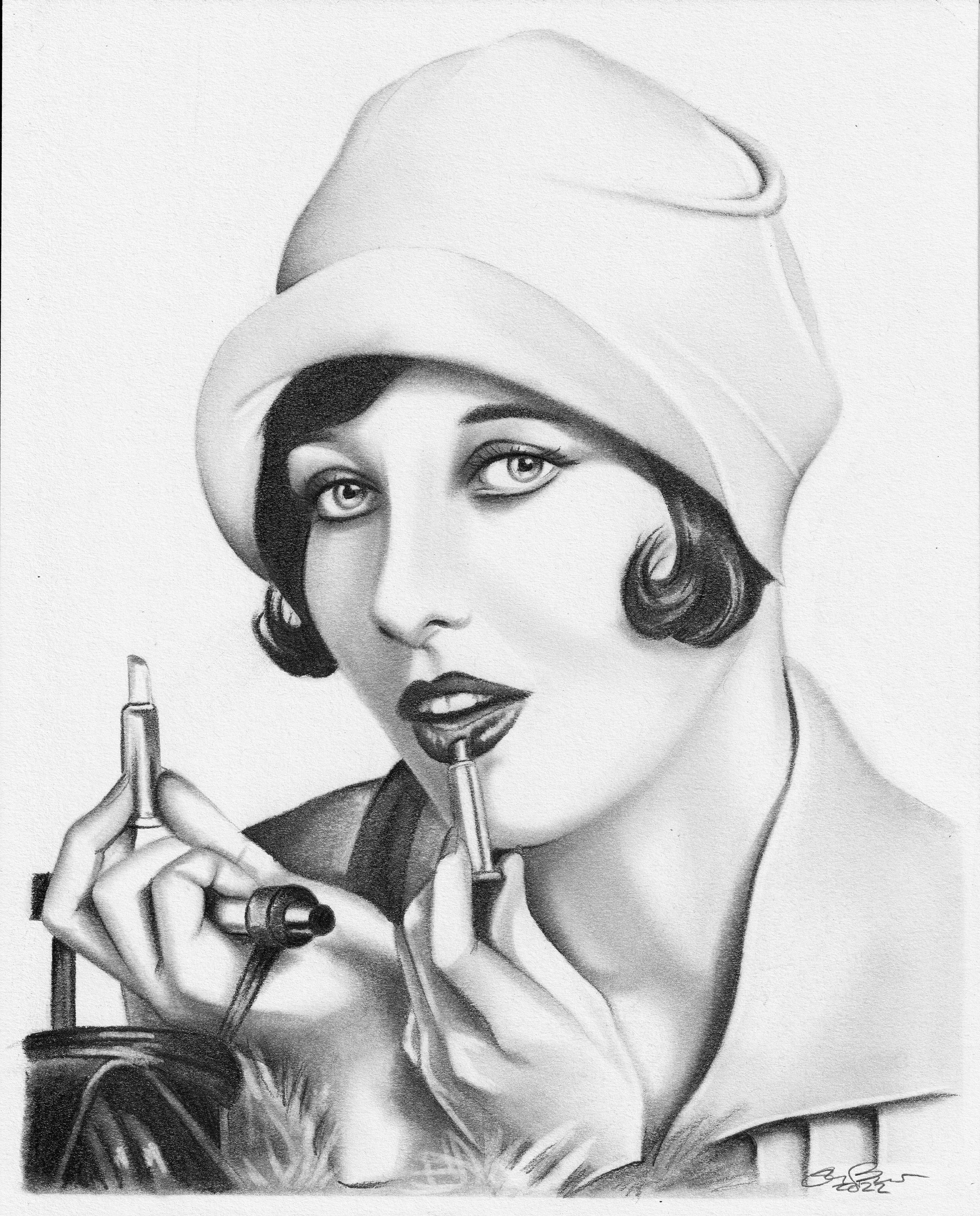 1920s Flapper Drawings