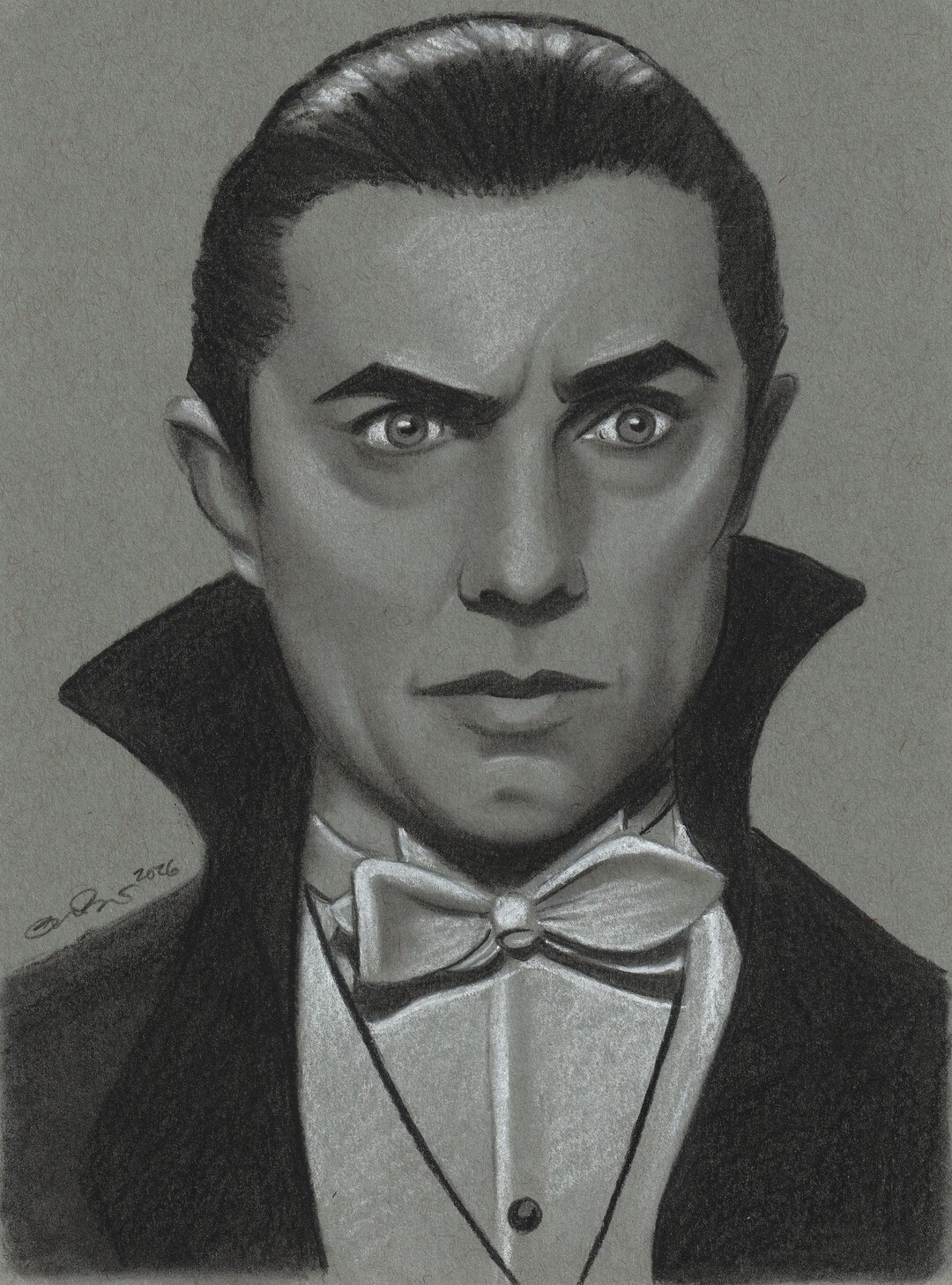 Dracula 6x8 Original Pencil Drawing Graphite Horror Universal Monsters ...