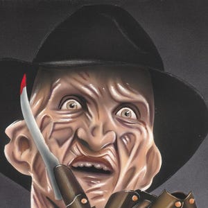 Freddy Krueger 8x10 Original Painting Airbrush Horror Nightmare on Elm ...