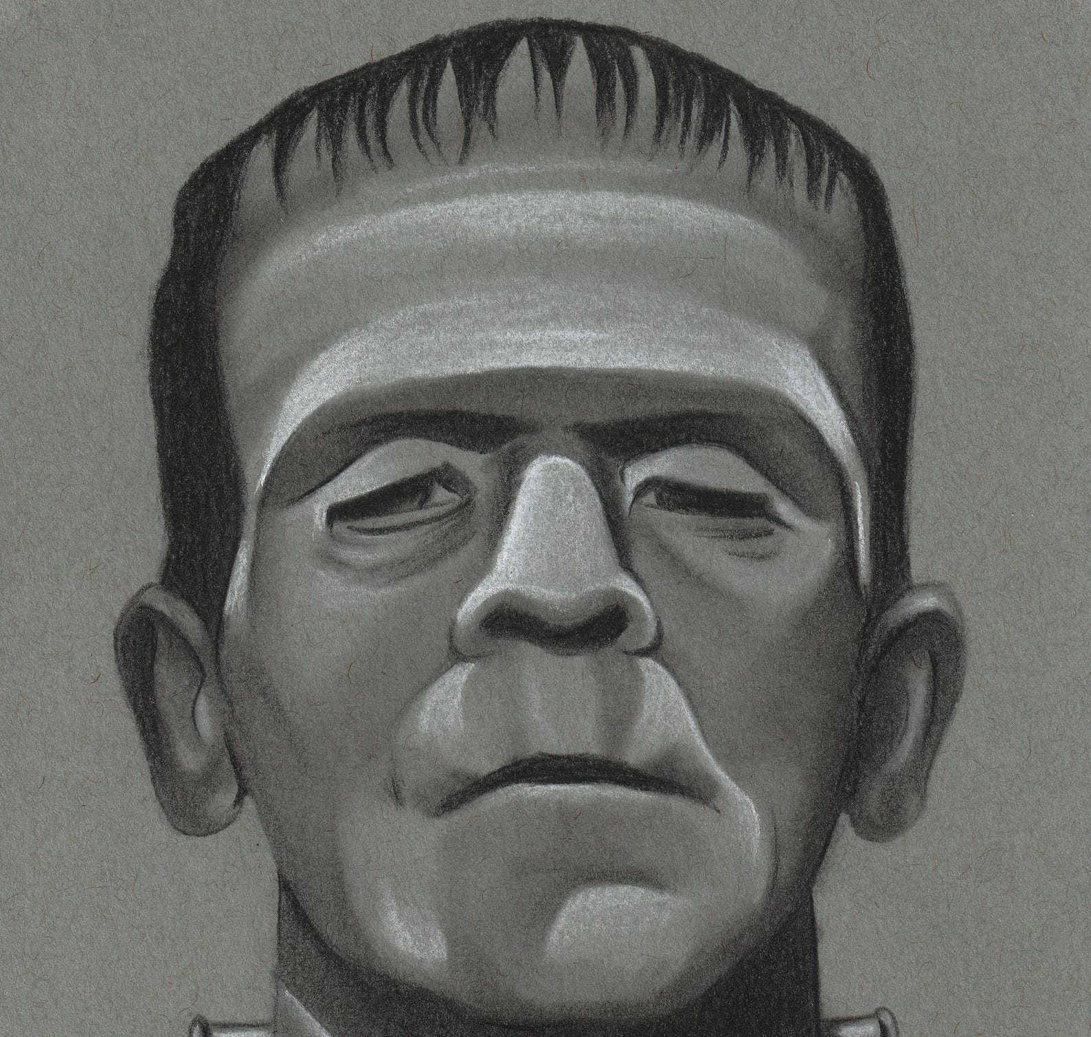 Frankenstein 6x8 Original Pencil Drawing Graphite Horror Universal ...