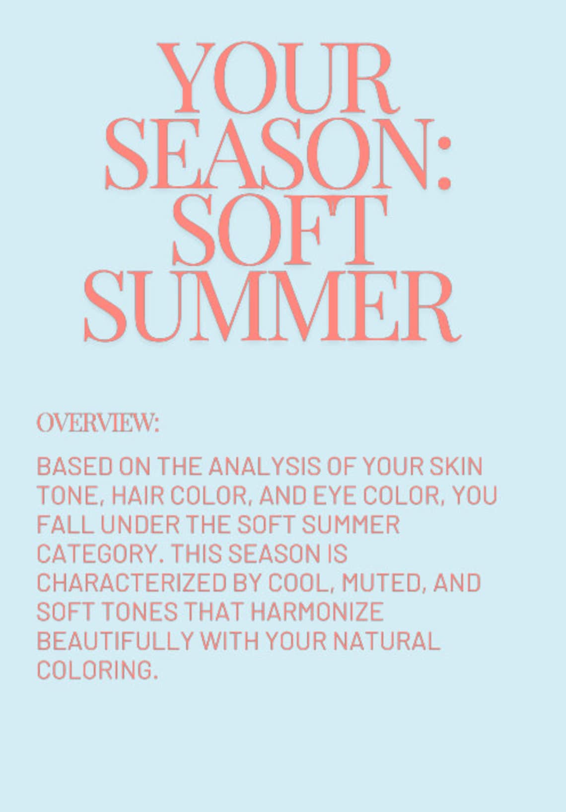 Color Analysis | Find the Perfect Colors for You! - Etsy