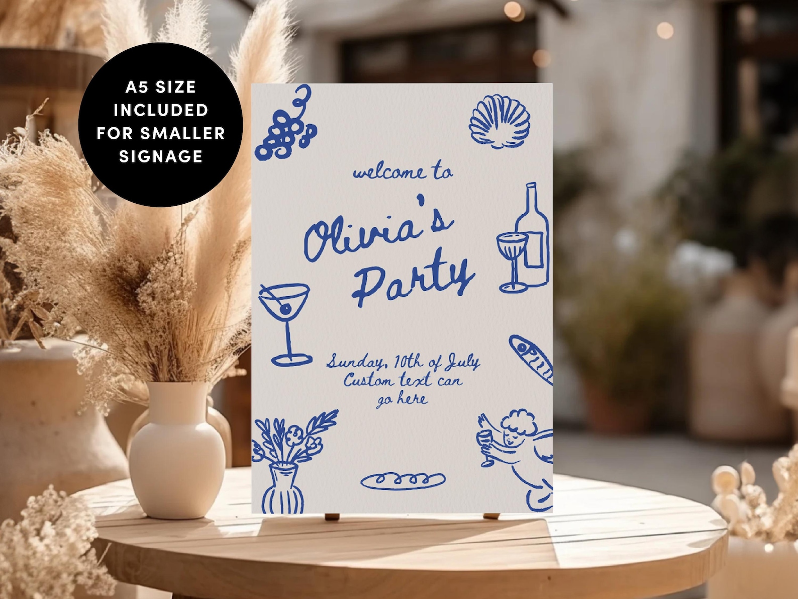 Aperitivo Dinner Party Welcome Sign: Hand-drawn Italian Theme (canva ...