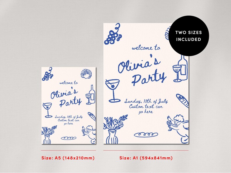 Aperitivo Dinner Party Welcome Sign: Hand-drawn Italian Theme (canva ...