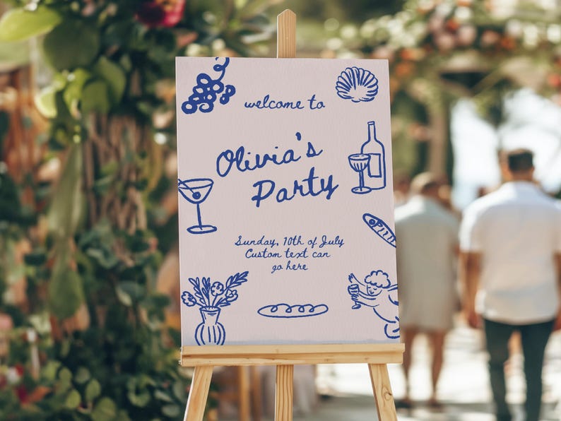 Aperitivo Dinner Party Welcome Sign: Hand-drawn Italian Theme (canva ...