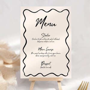 Wavy Border Menu Template: Editable Canva Design (a5/5x7) (PDF Download ...