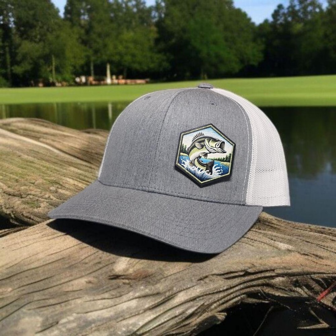 Fishing Trucker Hat, Bass Fishing Hat for Dad, Large Mouth Bass ...