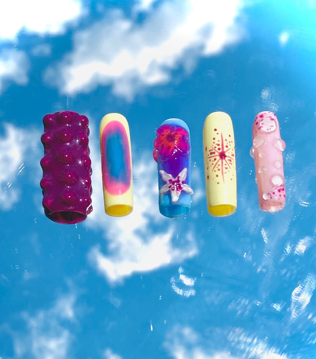 3D Orchid Floral Press-ons | 3D Flower Nails | | Custom Press Ons ...