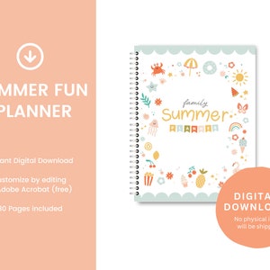 Printable Summer Planner, Summer Vacation Bundle, Kids Summer Bucket ...