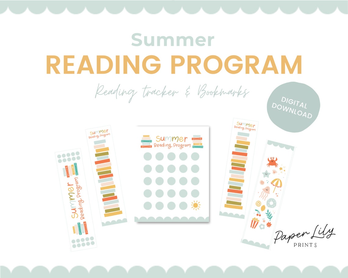 Summer Reading Program Printables, Summer Reading Bookmarks, Summer ...