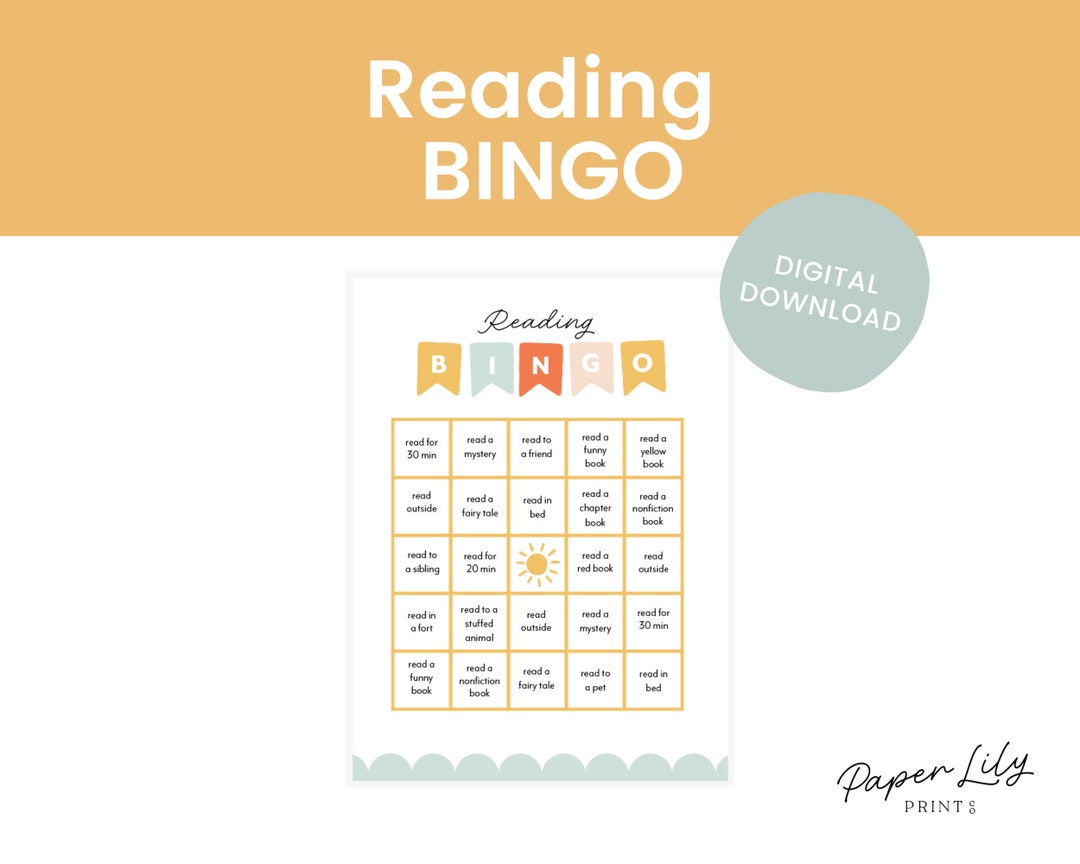 Reading Bingo Printable, Summer Reading Program Printables, Summer ...