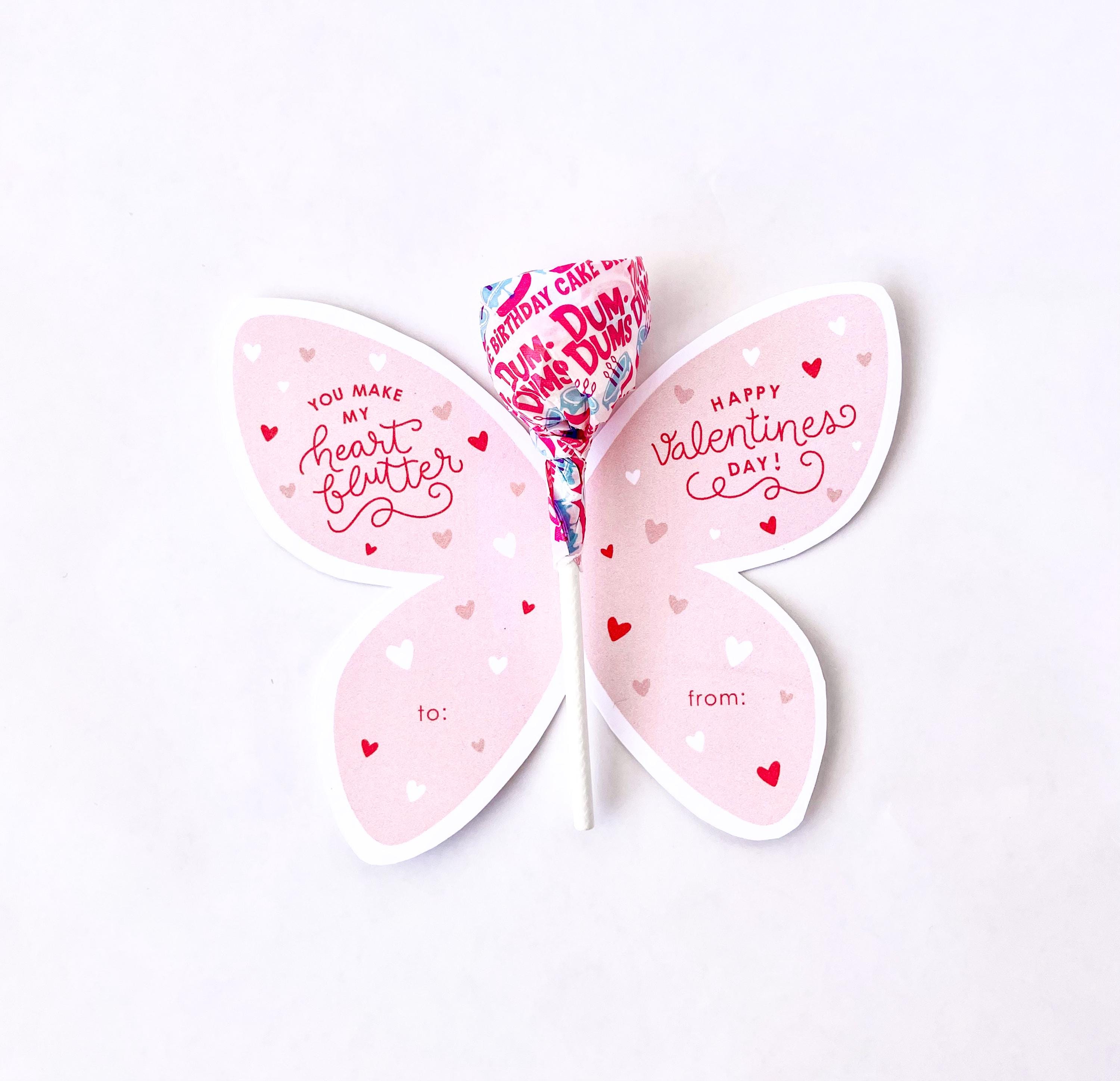 Printable Butterfly Valentine, Printable Class Valentines, Girl ...