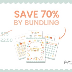 Printable Summer Planner, Summer Vacation Bundle, Kids Summer Bucket ...