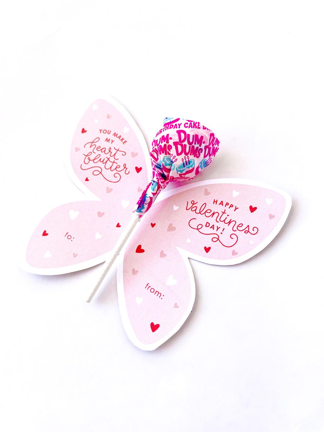 Printable Butterfly Valentine, Printable Class Valentines, Girl ...