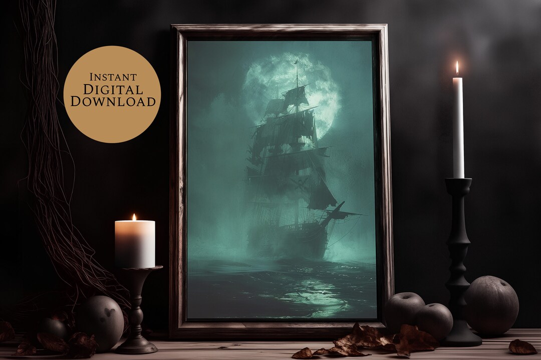 Pirate Ship Ship Moody Wall Art Fine Art Prints Living Room Decor ...