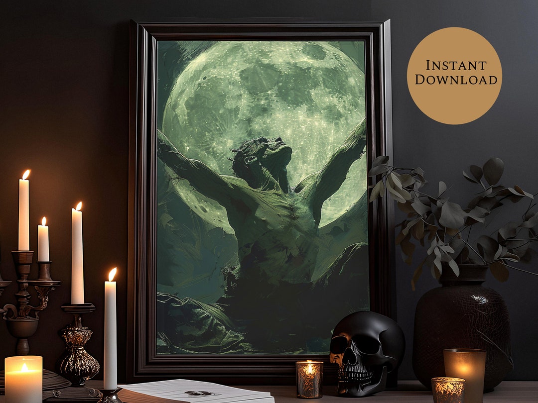 Frankenstein Yoga Warrior Pose Digital Poster Art Print Gift for Her ...